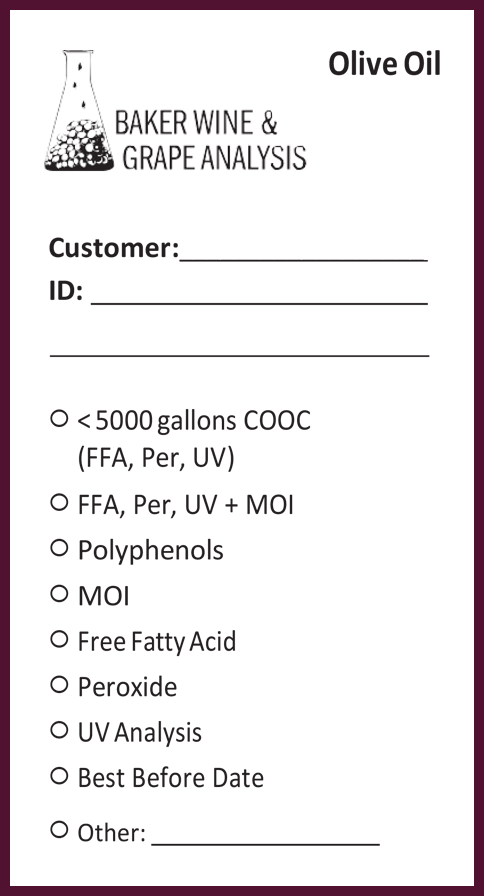 Baker Wine & Grape Analysis - Olive Oil